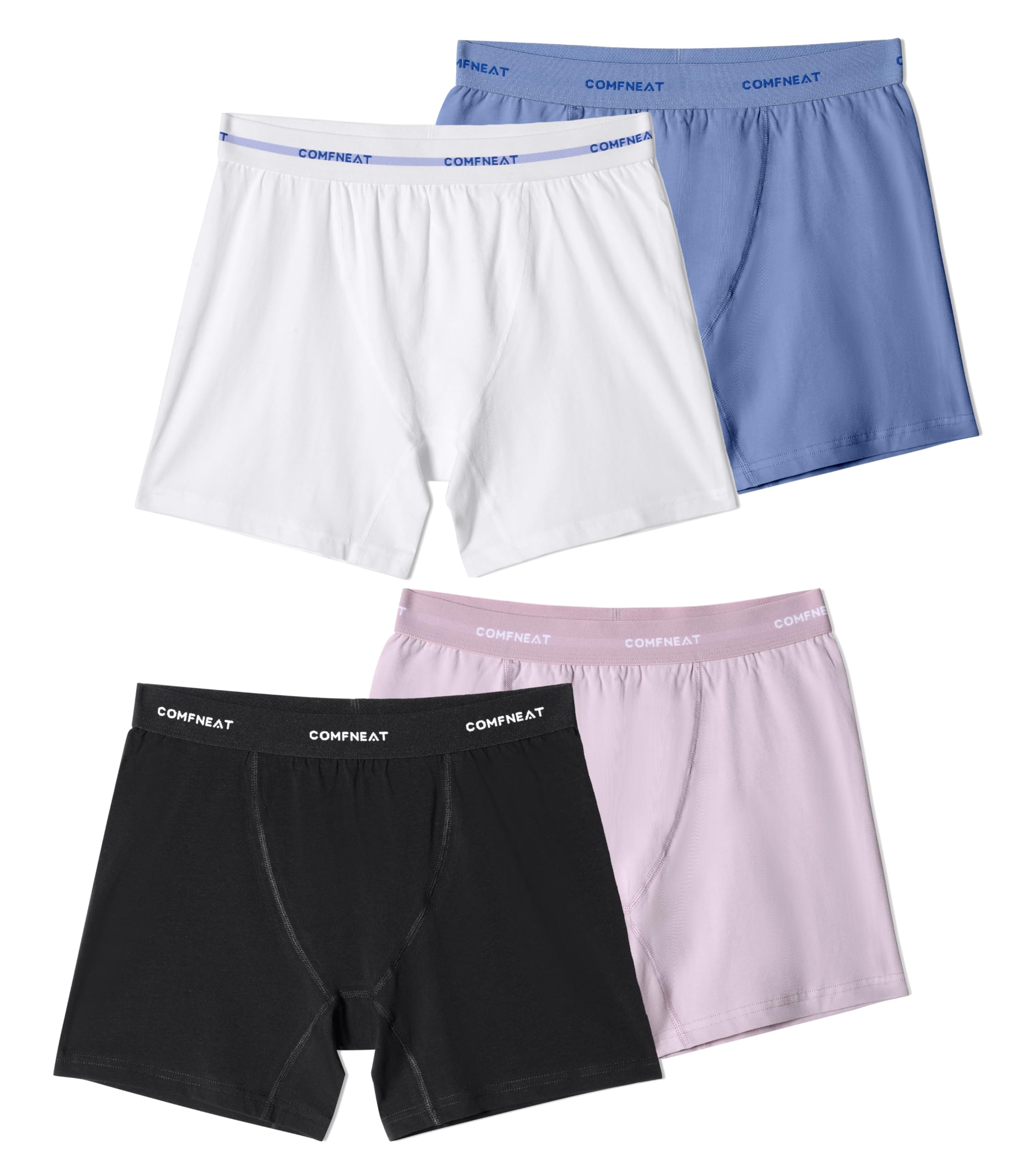 Comfneat Women's 4-Pack Boyshorts Cotton Spandex Boxer Briefs Stretchy