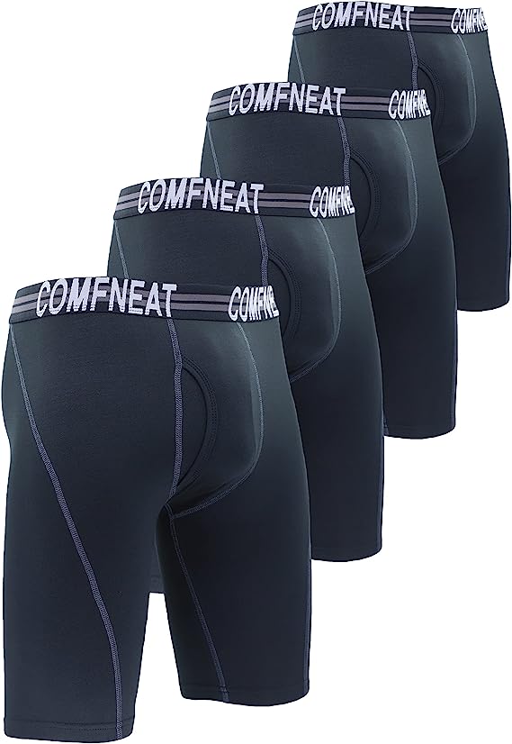 Comfneat Men's 9 inch Long Boxer Briefs Sports Performance Breathable